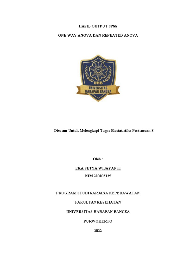 Hasil Output Spss Anova Dan Repeated Anova Pdf