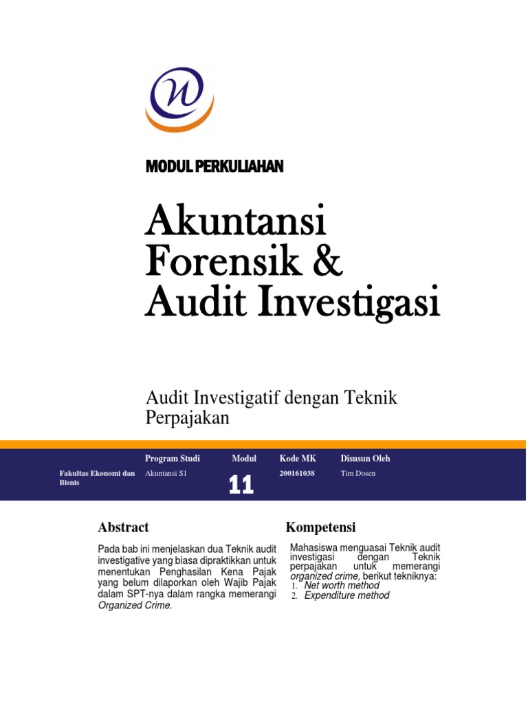 11 Audit Investigatif Dengan Teknik Perpajakan | PDF 11 Audit Investigatif Dengan Teknik Perpajakan | PDF