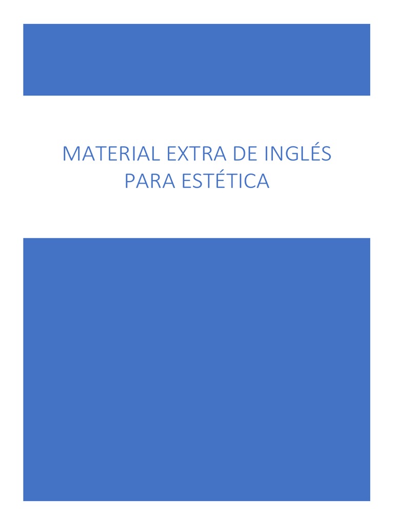Vocabulario de Estética en Inglés | PDF | Productos cosméticos | Belleza