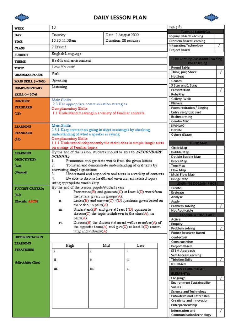 Aural-Oral Lesson Plan | PDF | Lesson Plan | Learning