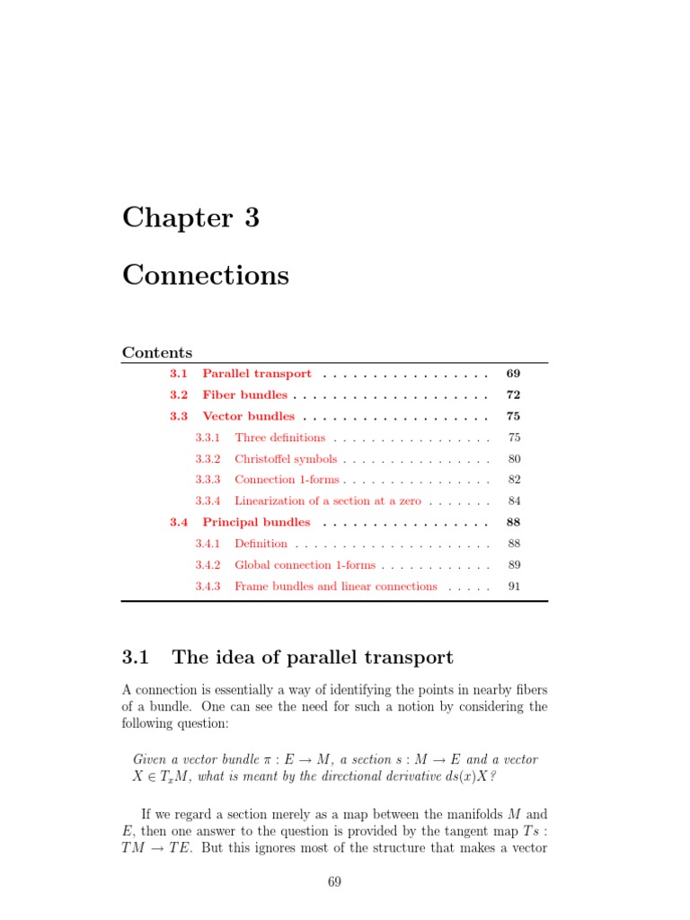 Connections: 3.1 The Idea of Parallel Transport | PDF | Differentiable ...