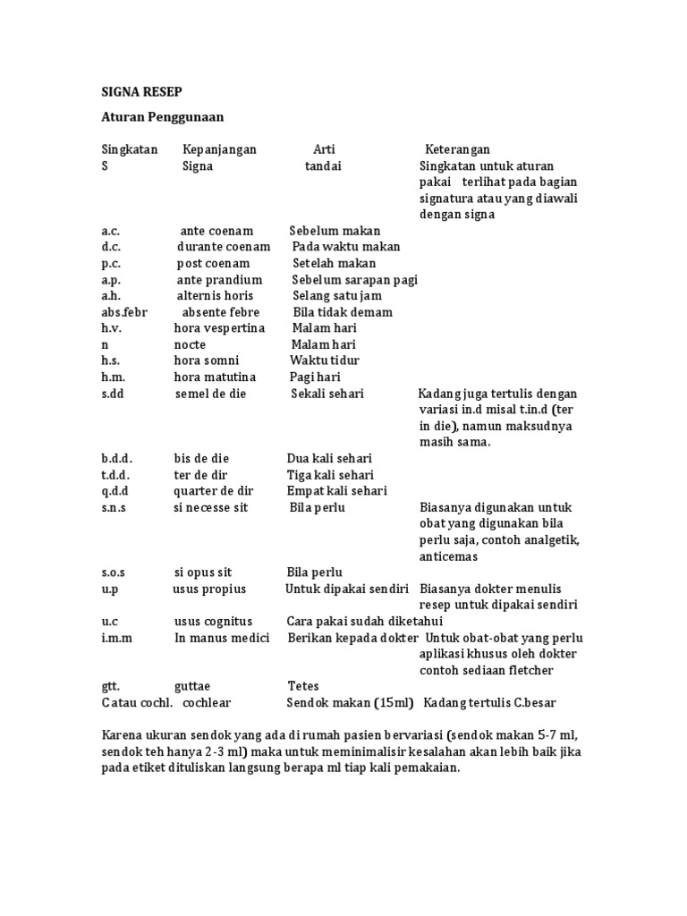 Signa Resep | PDF