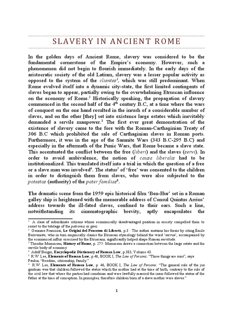 Slavery in Ancient Rome:, Which Was Still Predominant. When | PDF ...