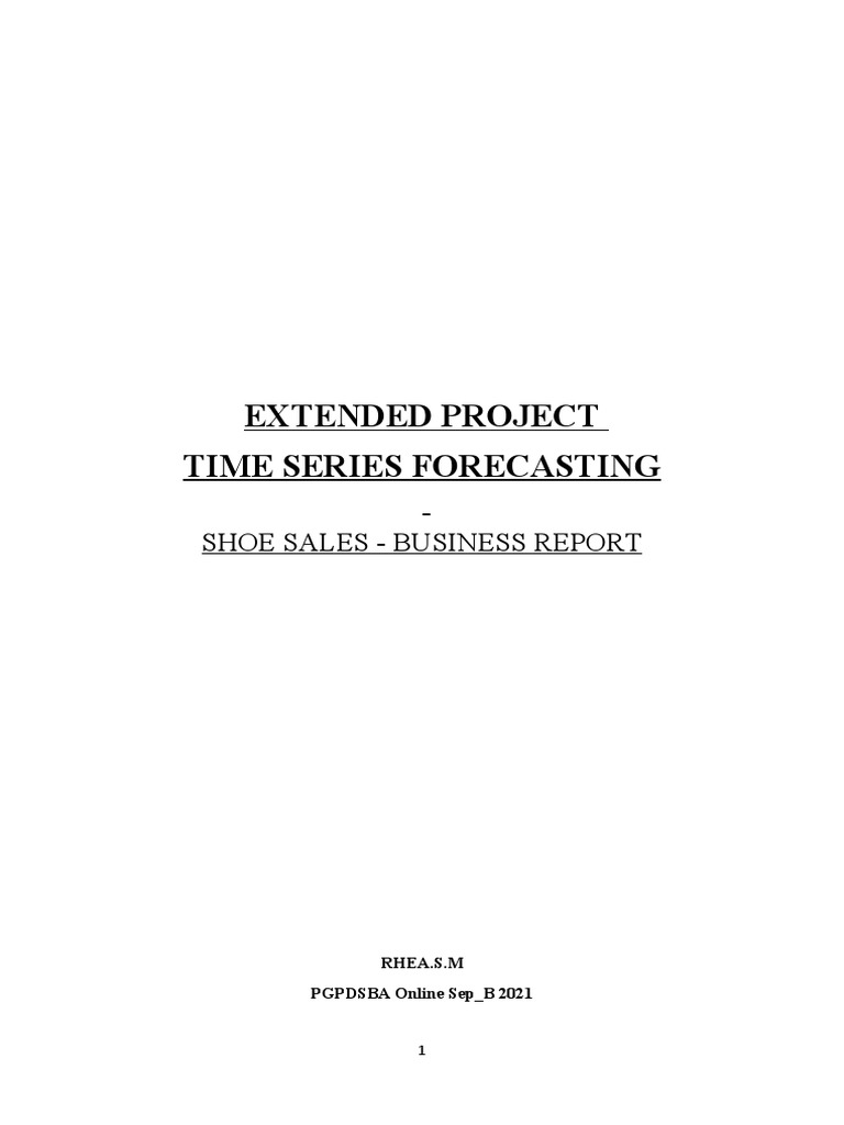 EXTENDED PROJECT-Shoe - Sales | PDF | Autoregressive Integrated Moving ...