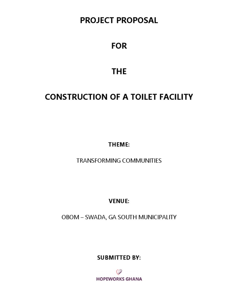 Project Proposal FOR THE Construction of A Toilet Facility ...