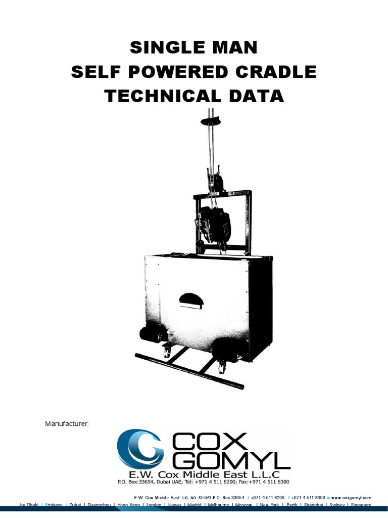 Single Man Cradle - Technical Data | PDF | Power Supply | Electric Power