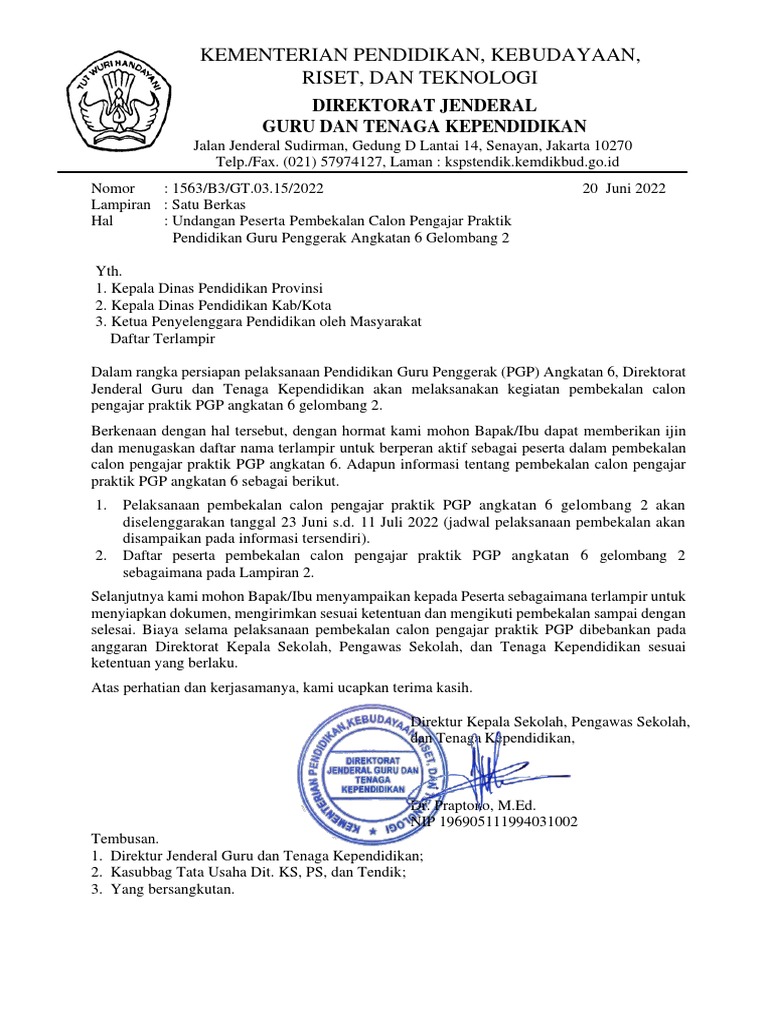 Undangan Pembekalan CPP A6 Gel 2 - Peserta | PDF