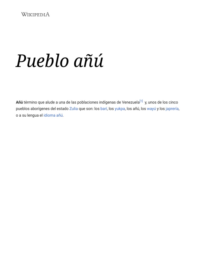 Pueblo añú - Wikipedia, la enciclopedia libre | PDF | Venezuela