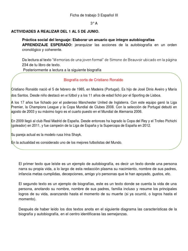 Actividades para Crear Autobiografías Niños | PDF | Autobiografías
