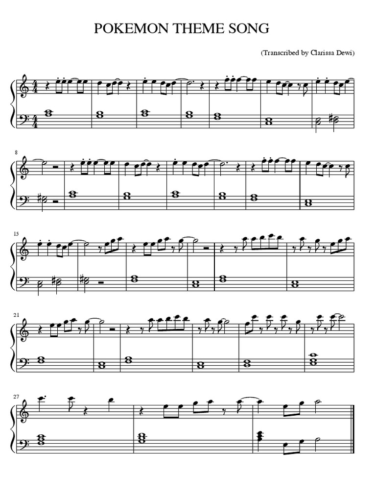 Pokemon Piano | PDF