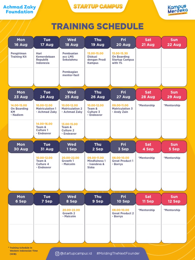 Training Schedule | PDF