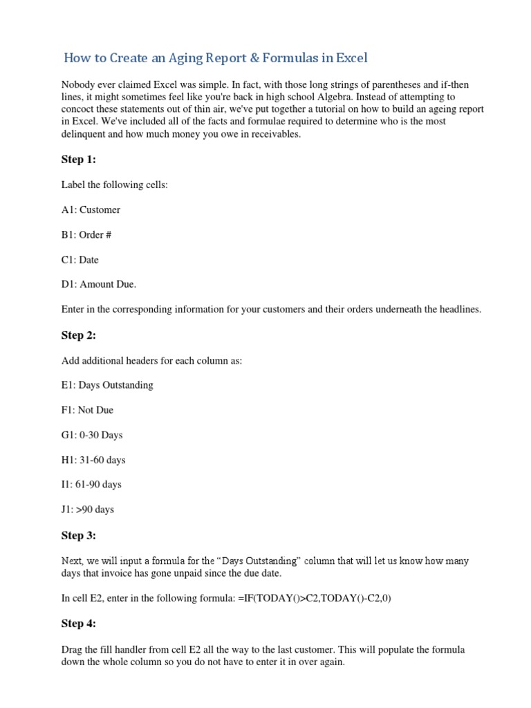 How To Create An Aging Report | PDF | Computing | Computer Programming