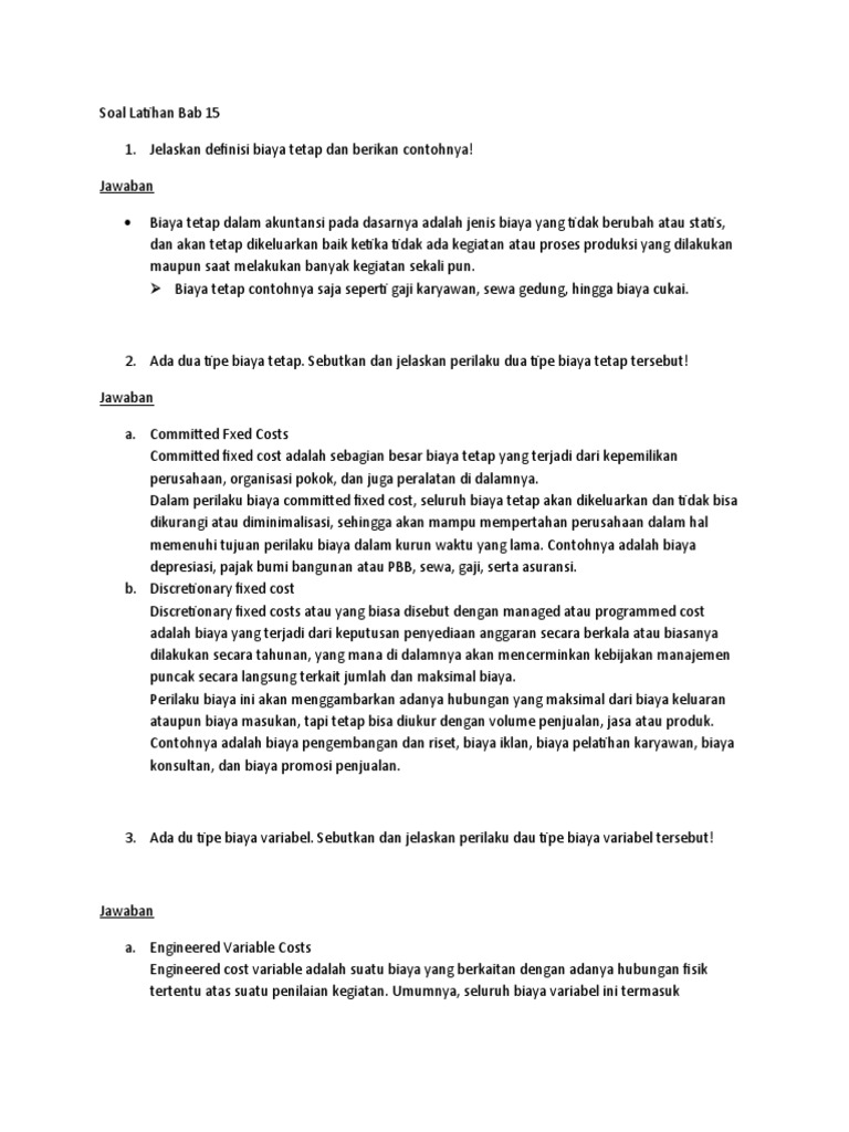 Soal Latihan Bab 15-WPS Office | PDF | Bisnis