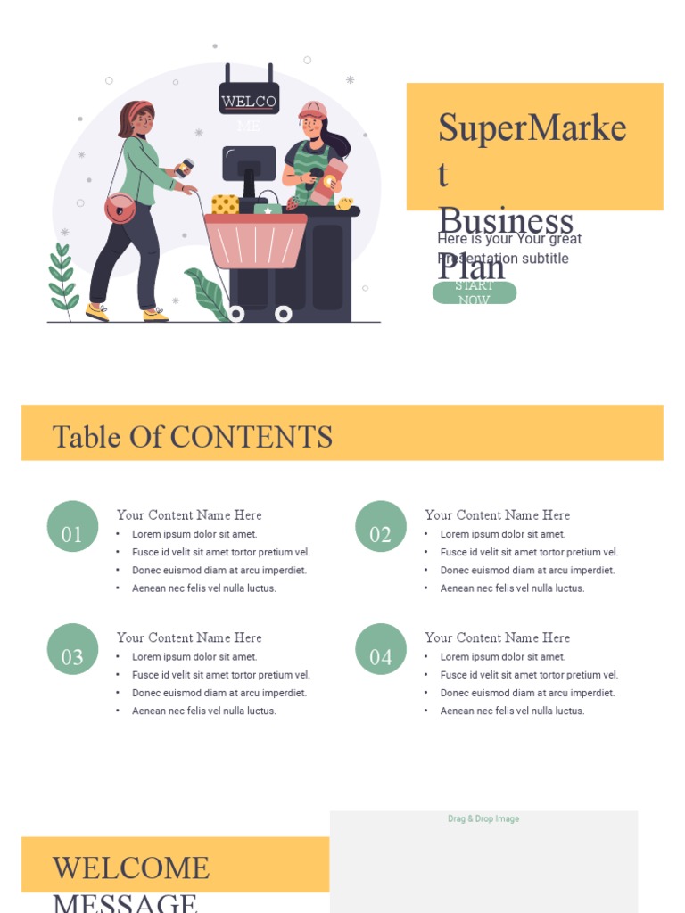 Supermarket Business Plan PowerPoint Template by SlideWin | Download ...