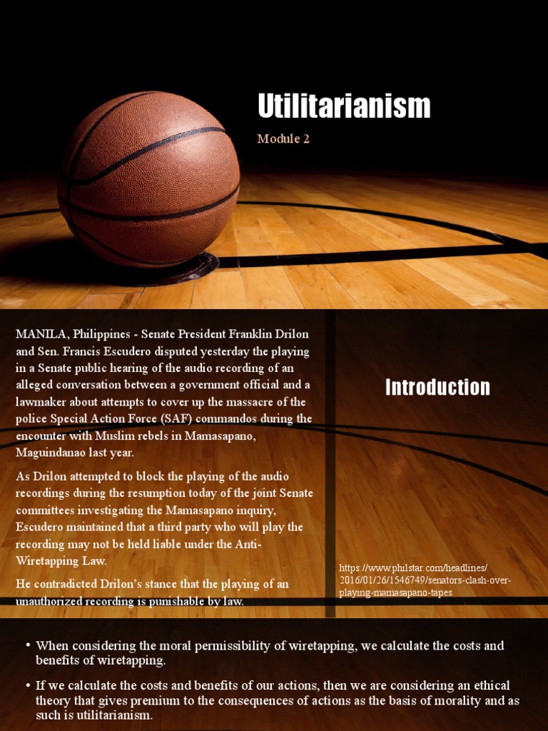 Utilitarianism and Wiretapping Ethics | PDF | Utilitarianism | Pleasure