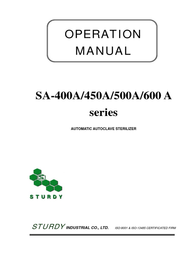 Sturdy SA Series Autoclave Manual | PDF | Valve | Sterilization ...