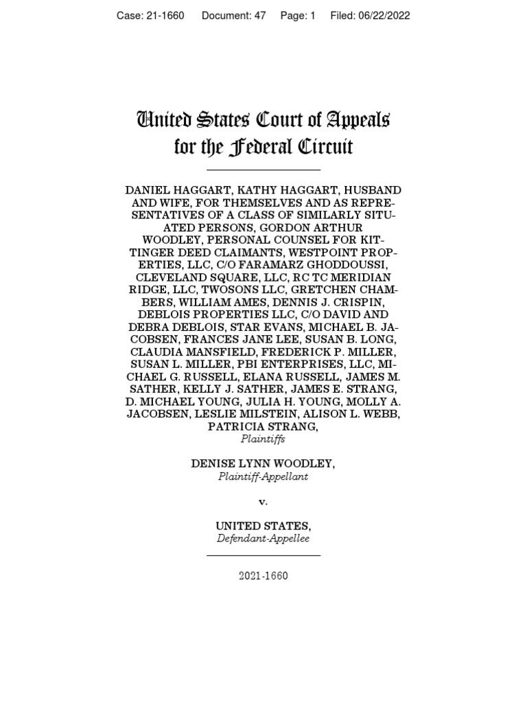 United States Court of Appeals For The Federal Circuit: Plaintiffs ...