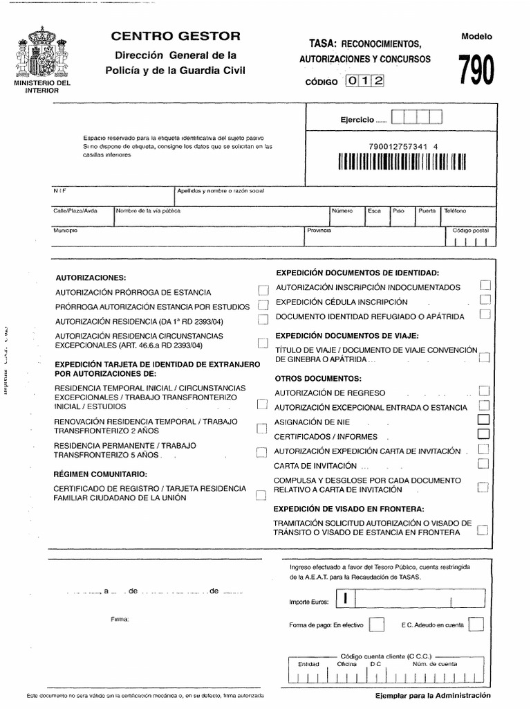 Modelo 790 Código 012 | PDF