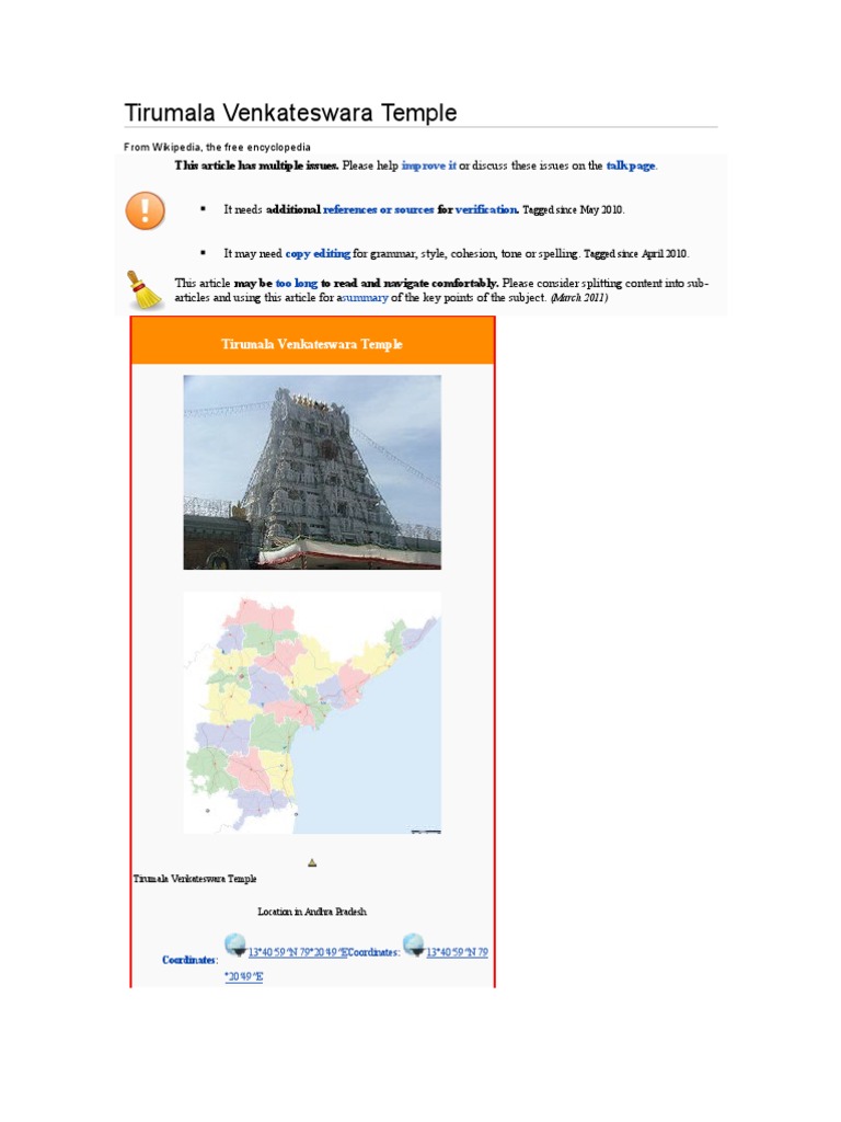 Tirumala Venkateswara Temple | PDF | Theistic Indian Philosophy ...