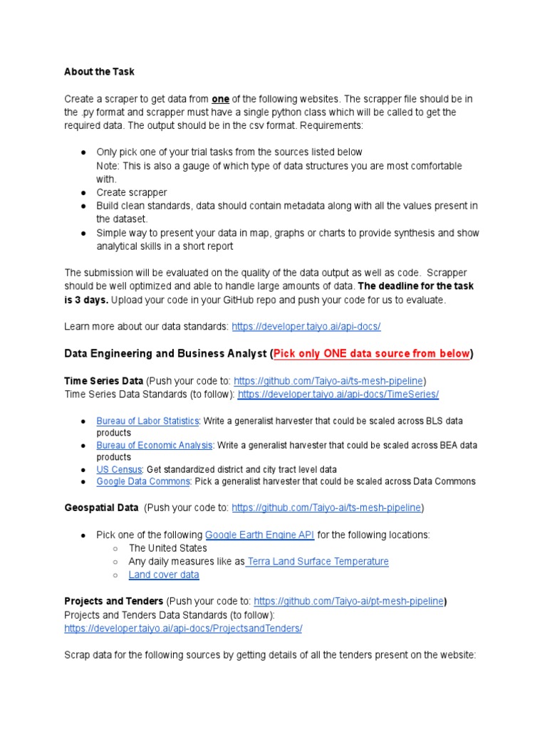 Trial Assignment Data Engineering | PDF