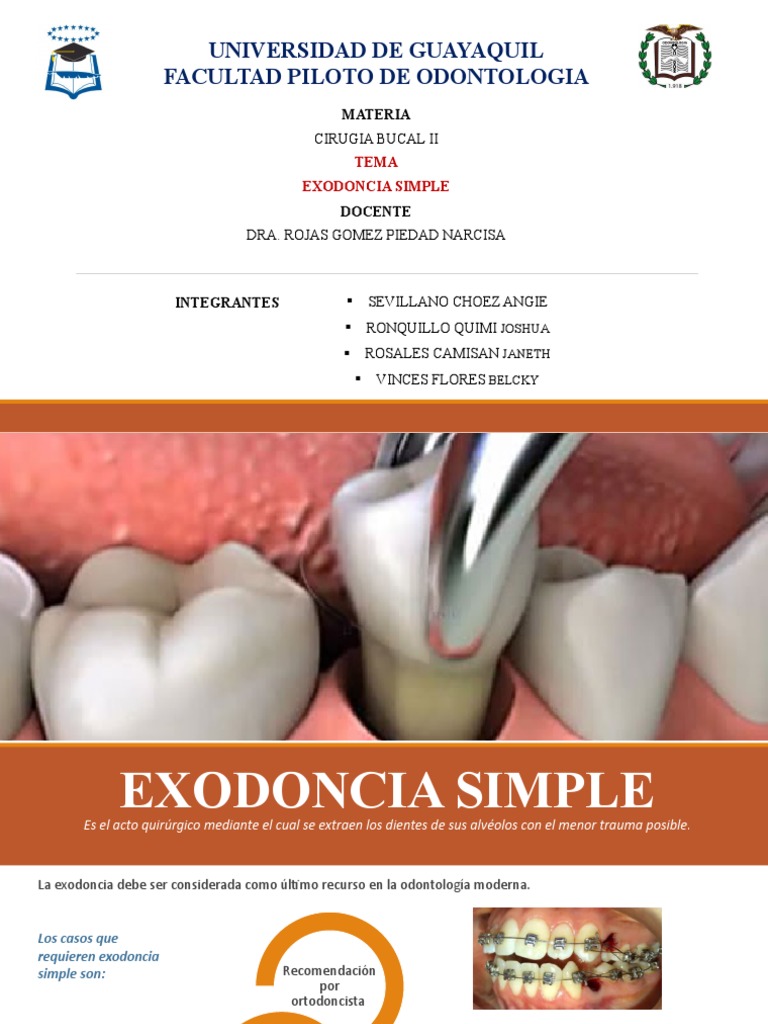 Exodoncia Simple | PDF | Cuidado de la salud | Especialidades Medicas