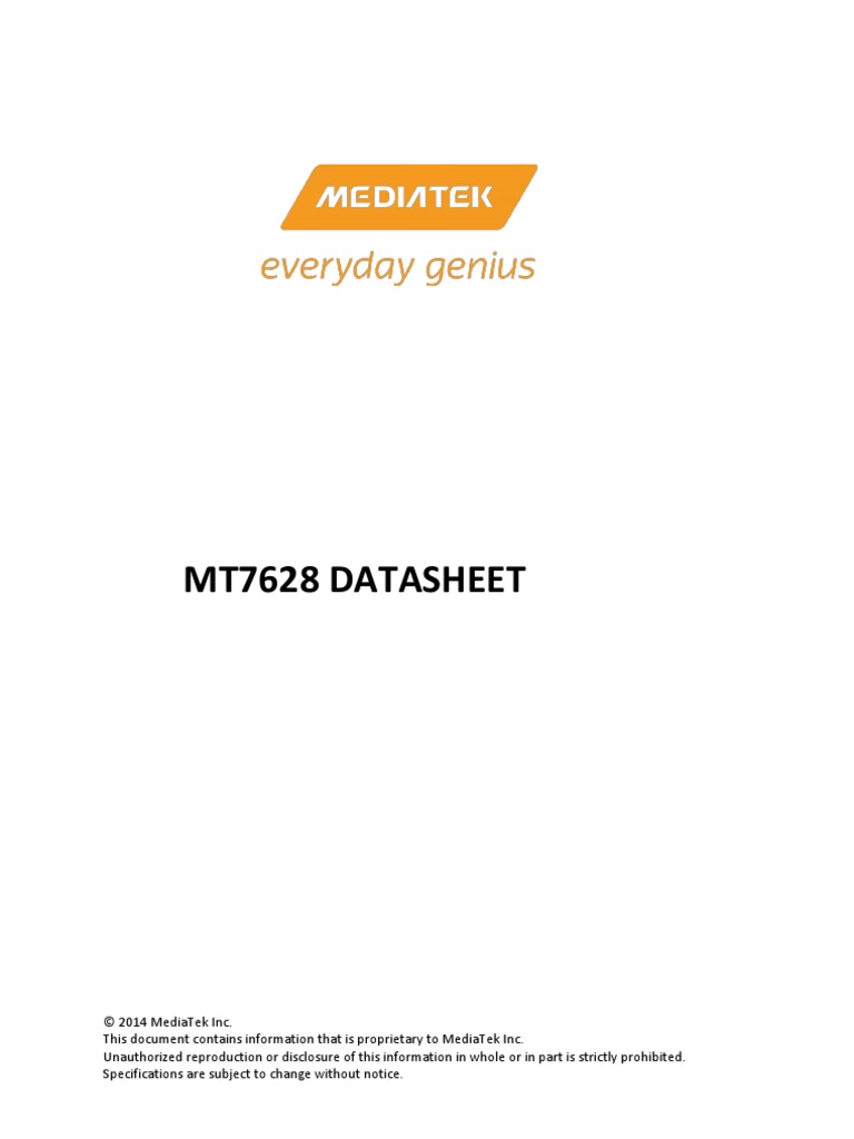 MT7628 Datasheet | PDF | Ieee 802.11 | Cpu Cache