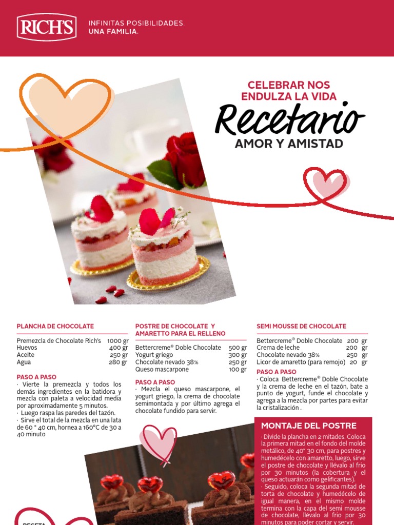 Recetas Dulces para Amor y Amistad | PDF | Postres | Crema