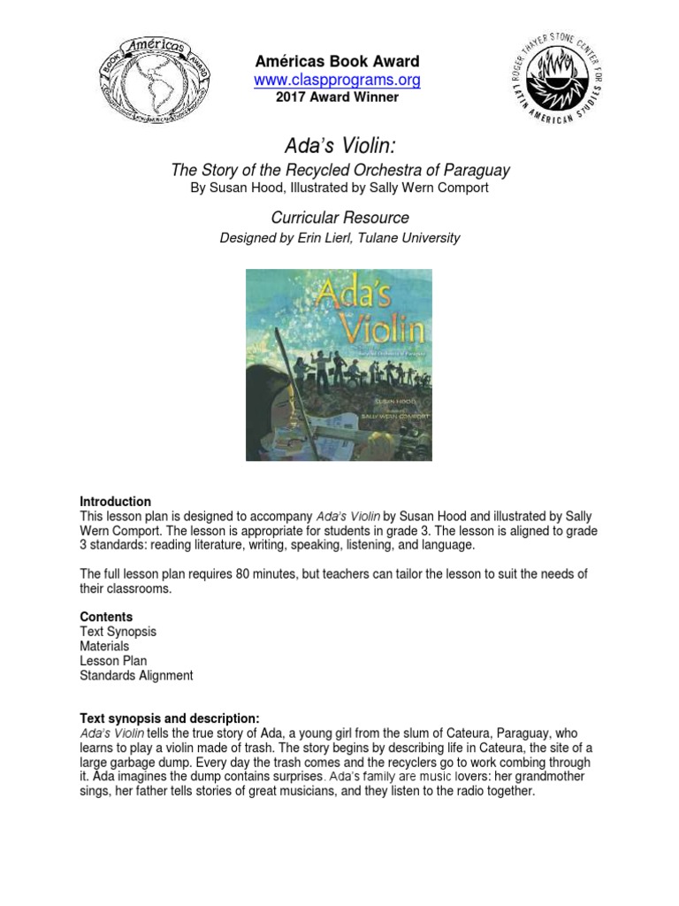 Paraguay - Language Arts - Ada's Violin Curricular Resource | PDF ...