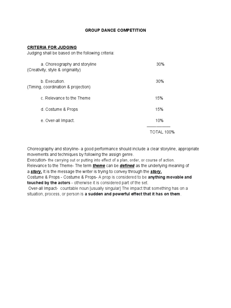 Group Dance Competition | PDF