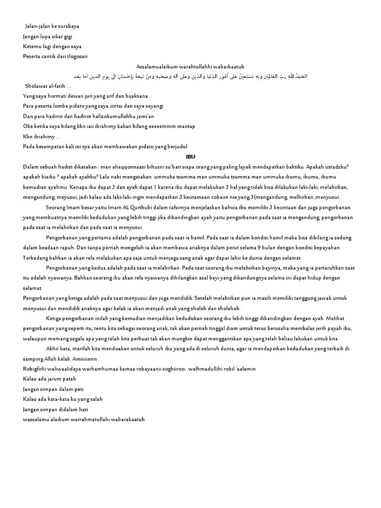 Pidato Tentang Ibu | PDF