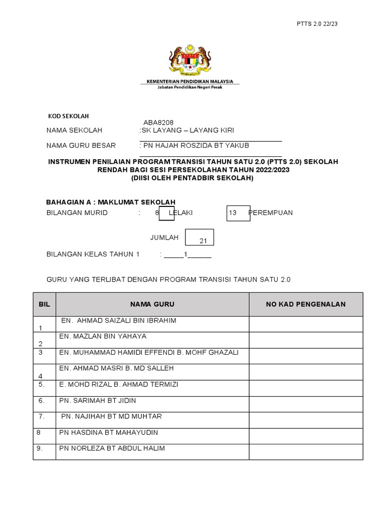 Instrumen Penilaian Transisi | PDF