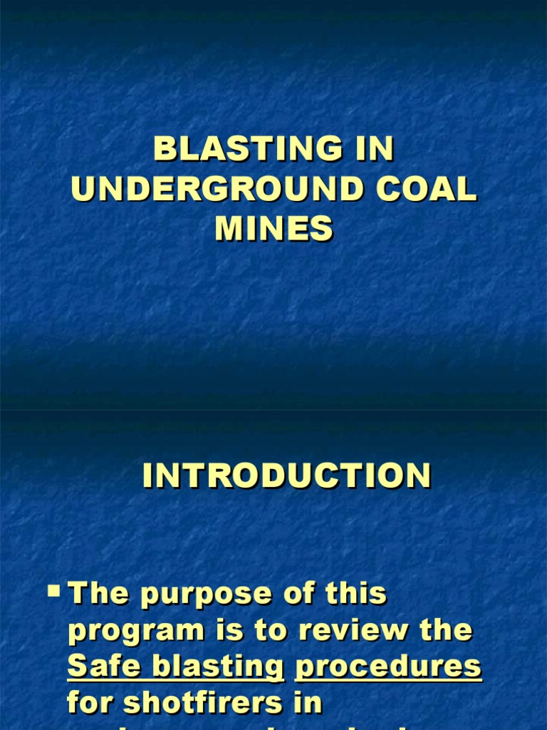 Safe Blasting Procedures in Coal Mines | PDF | Coal Mining | Mining