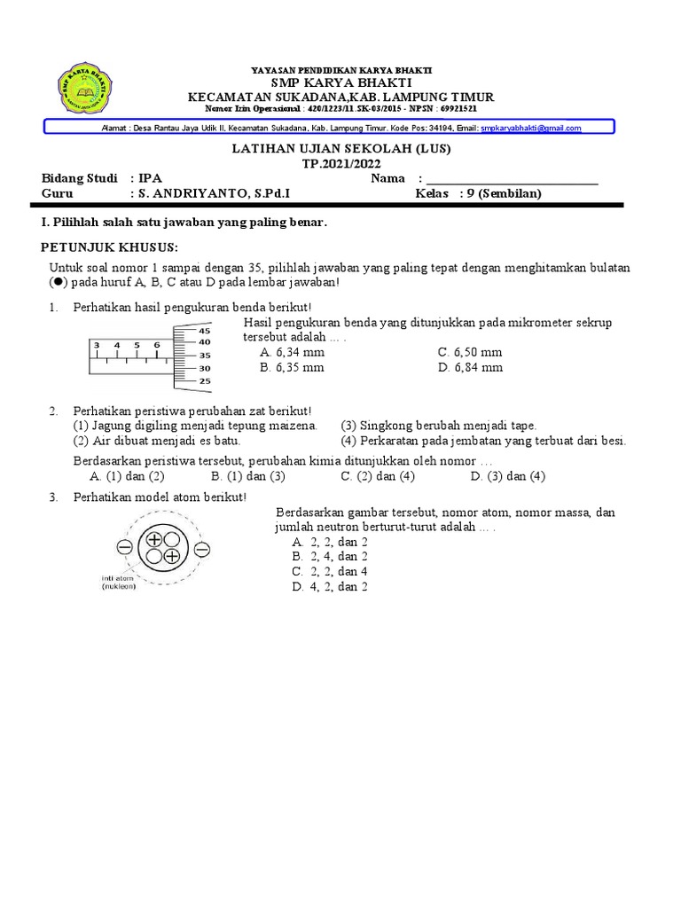 IPA - Andrie.LUS Kls 9 | PDF