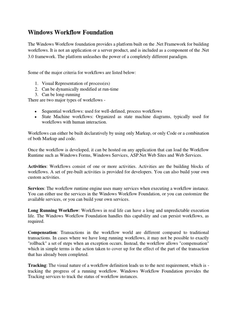 Windows Workflow Foundation | PDF | Namespace | C Sharp (Programming Language)