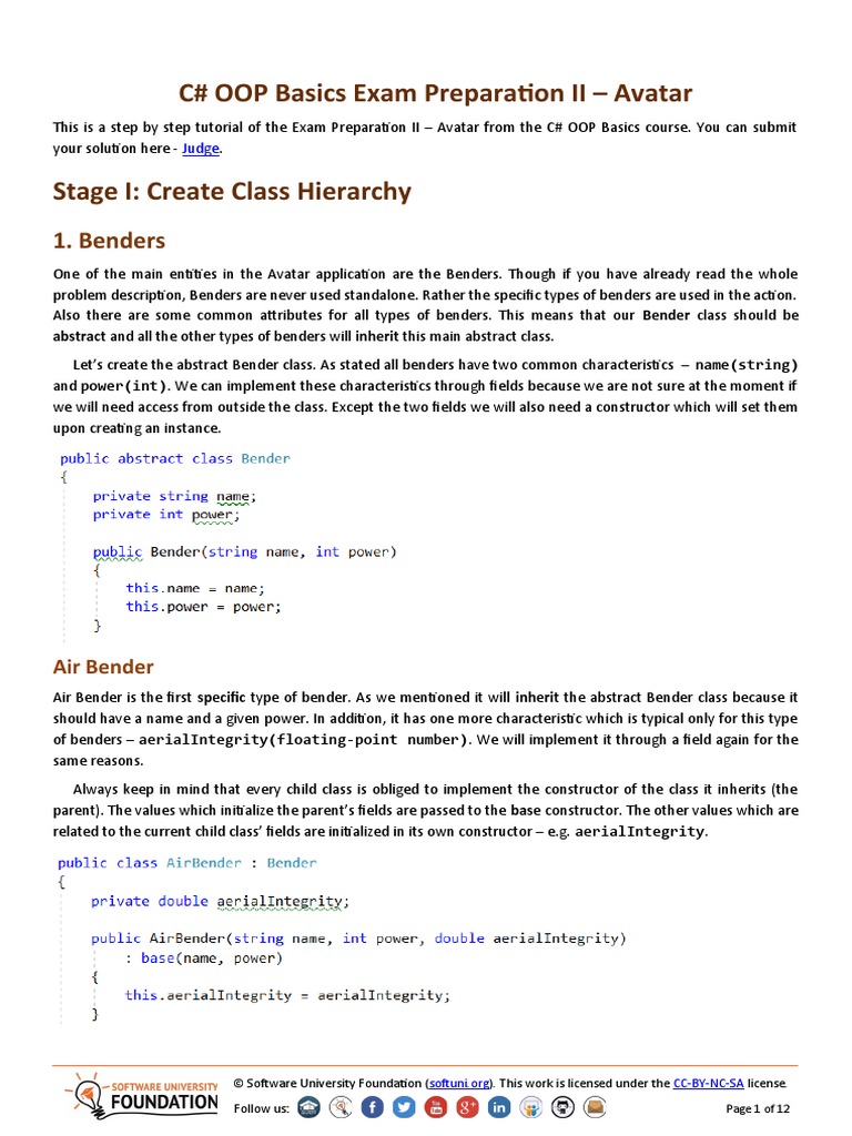 C# OOP Basics Exam Preparation II - Avatar Stage I: Create Class Hierarchy | PDF | Class ...