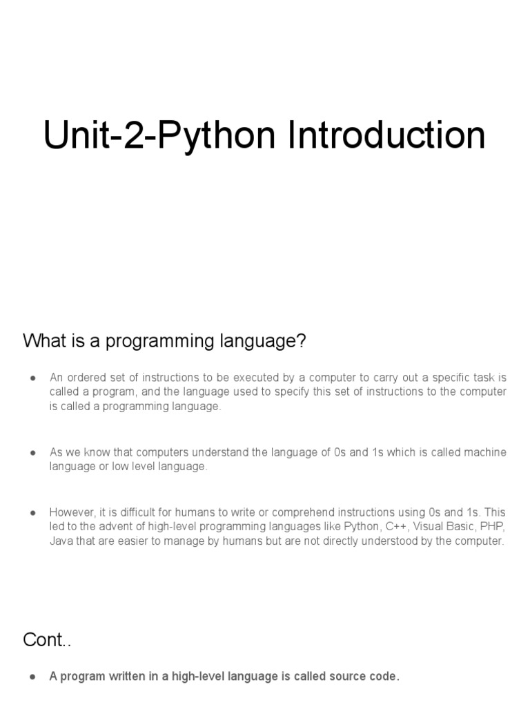 Python Introduction 1 Pdf Reserved Word Python Programming Language
