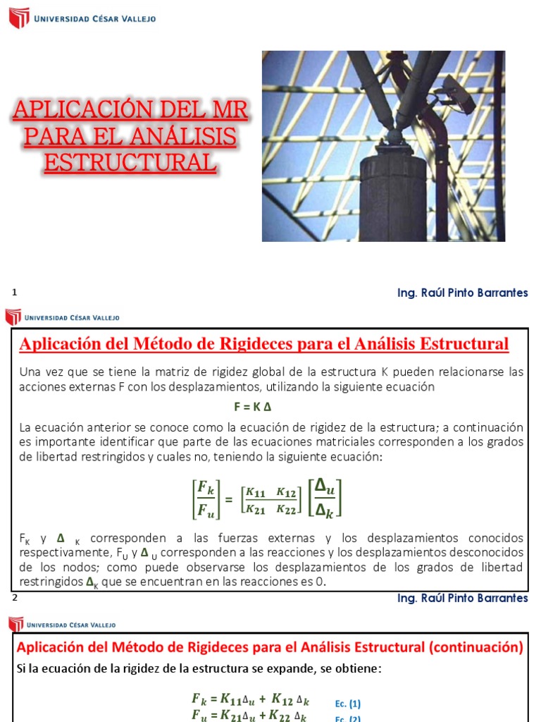 Aplicación del método de rigideces para el análisis estructural ...