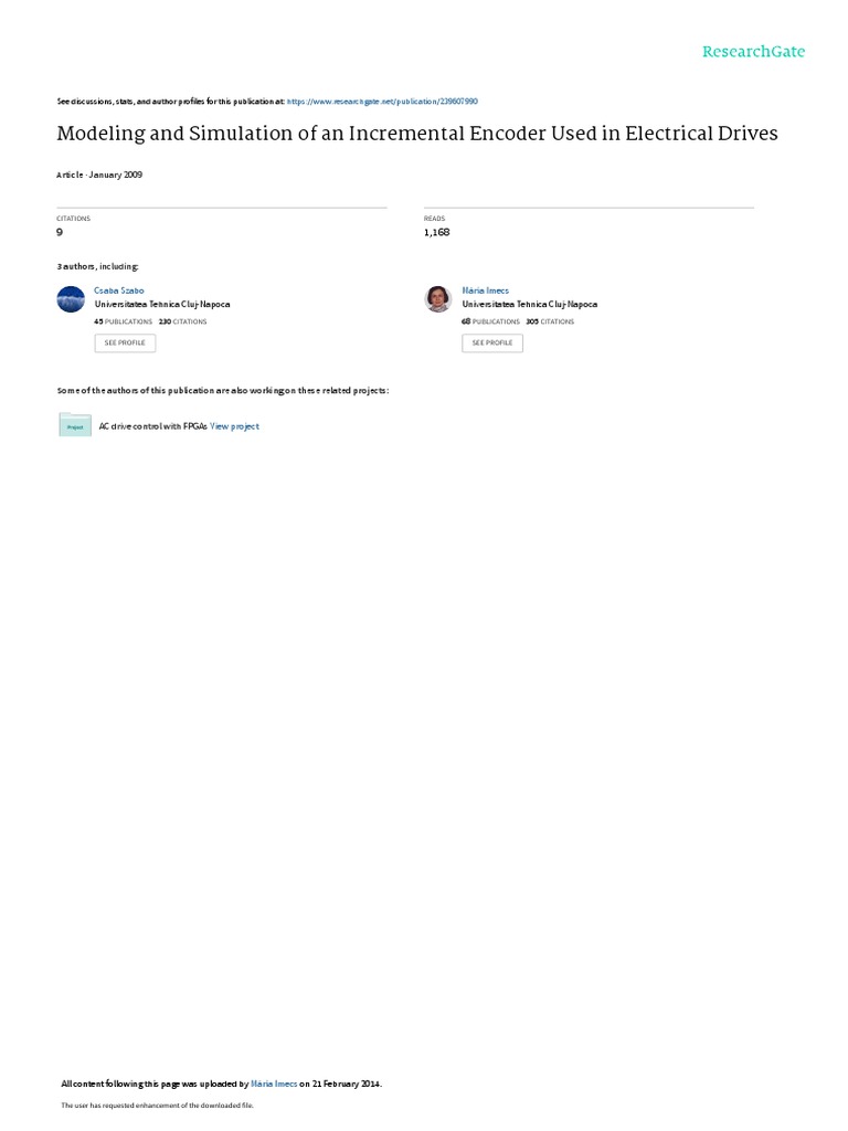 Modeling and Simulation of An Incremental Encoder | PDF | Computer ...