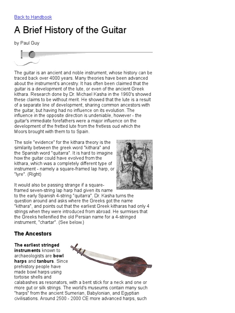 Evolution of the Guitar's History | PDF | Guitars | Musical Instruments