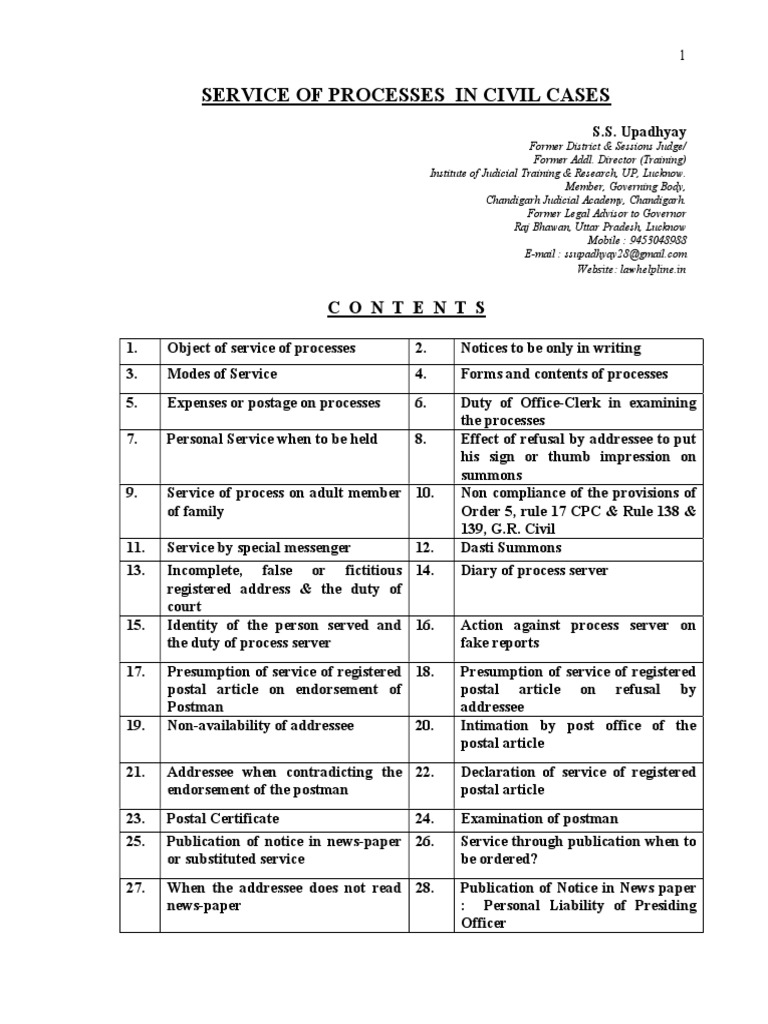 Process in Civil Cases | PDF | Service Of Process | Summons