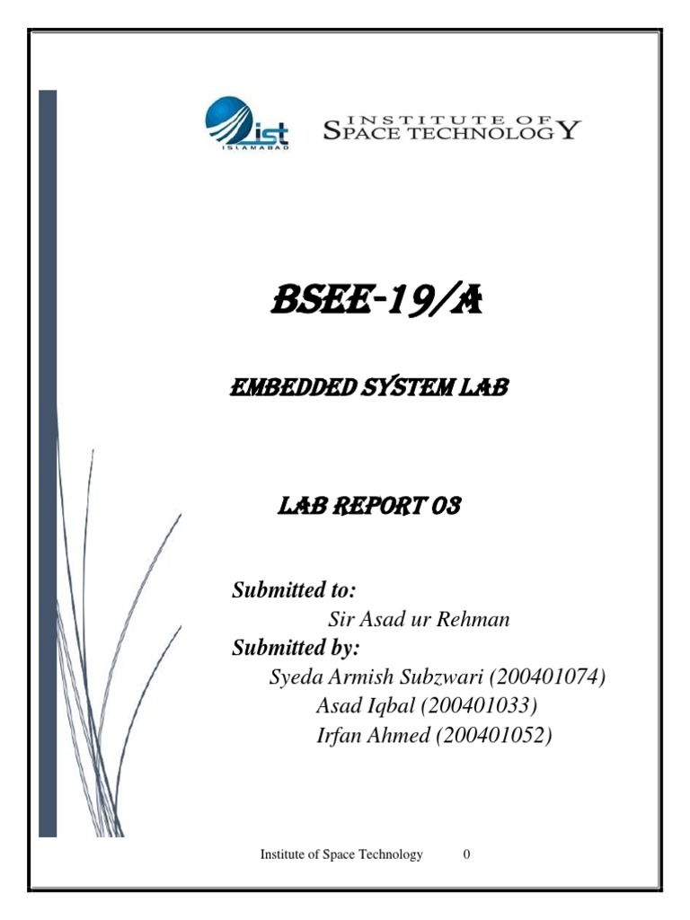 BSEE-19/A: Embedded System Lab | PDF | Microcontroller | Electrical ...