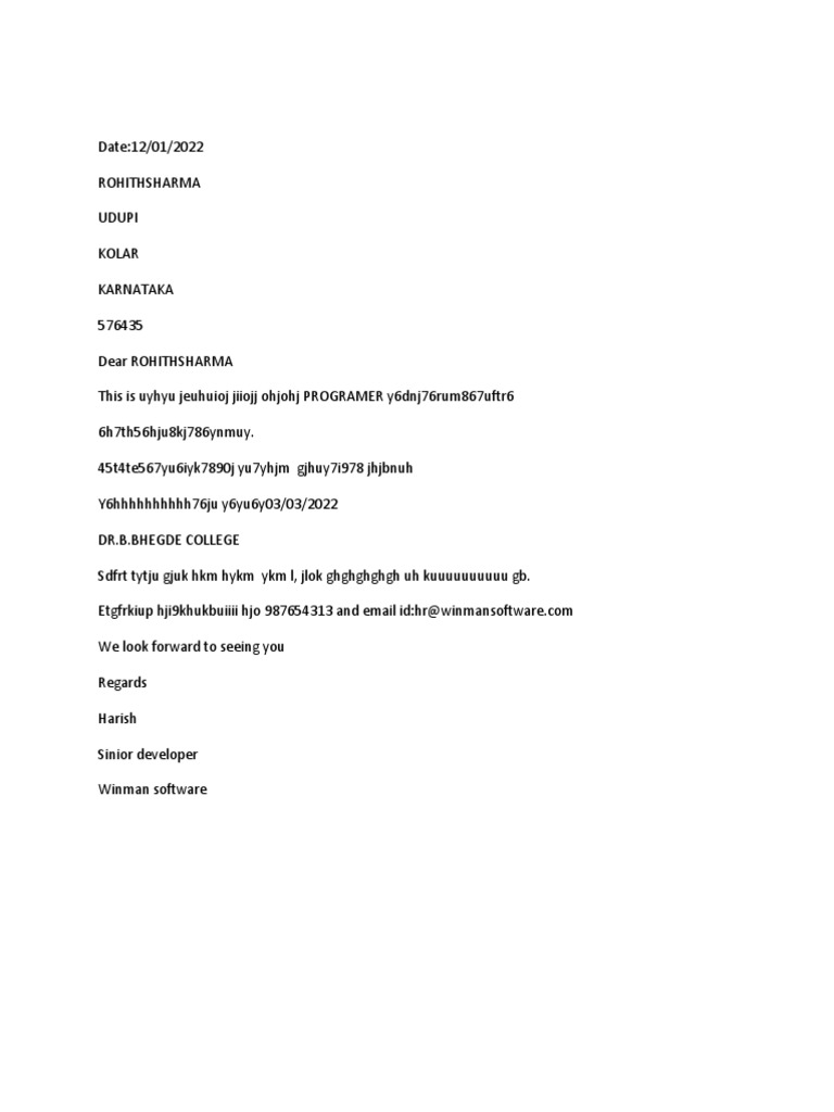 Interview Call Letter Format | PDF