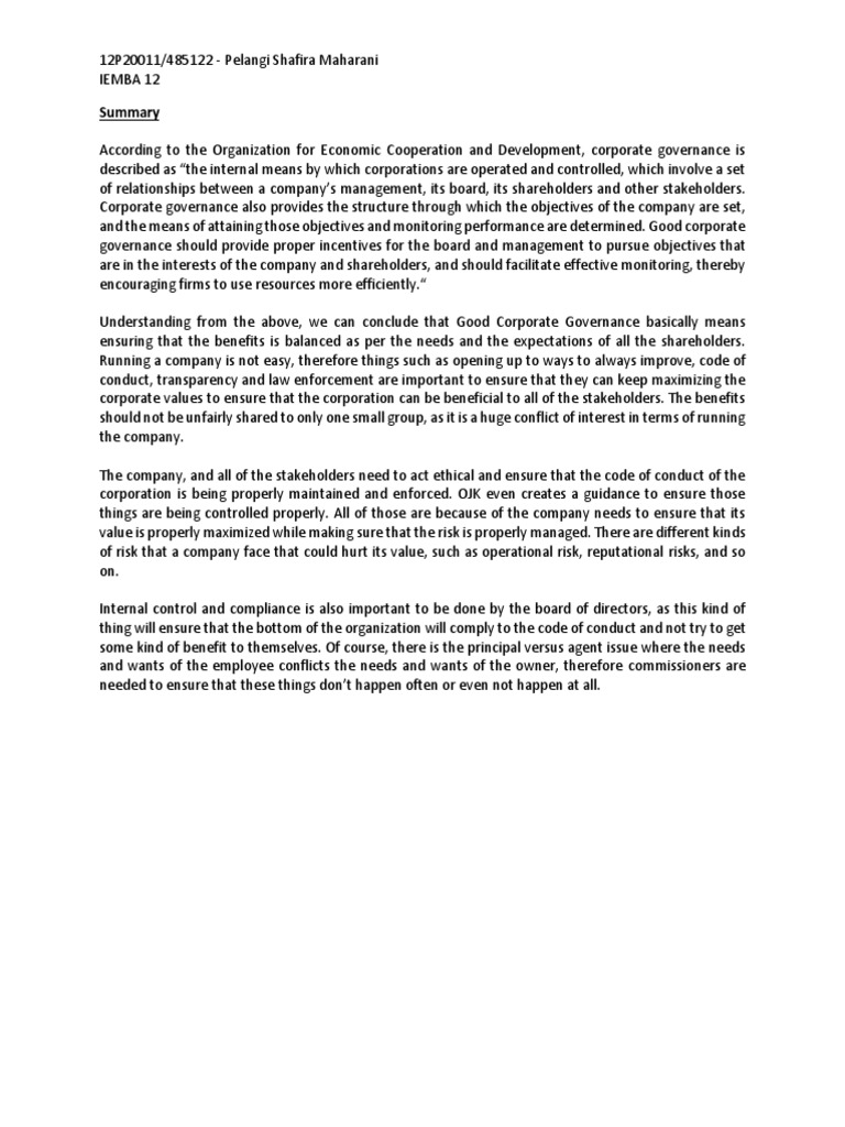 Good Corporate Governance | PDF | Corporate Governance | Governance