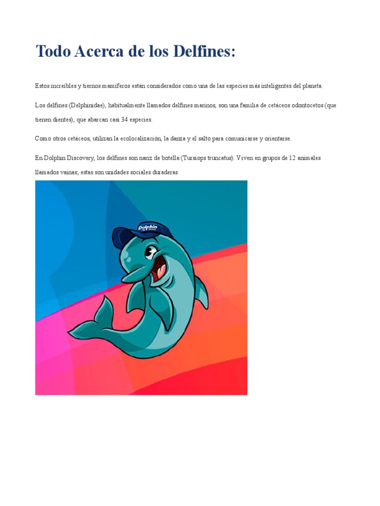 Información Esencial sobre Delfines | PDF | Mamíferos | Organismos