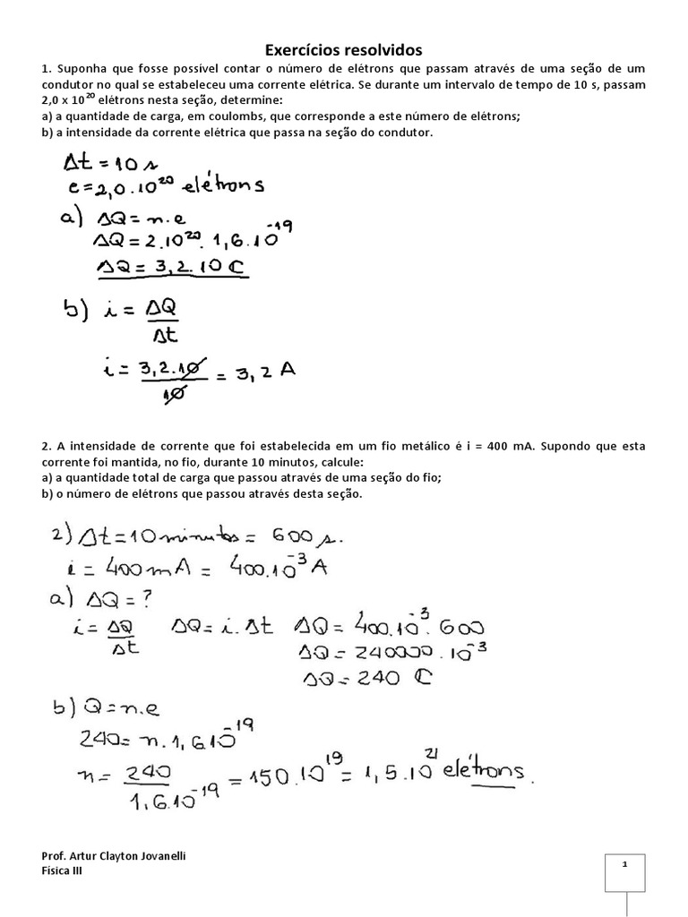 Exerc Cios Resolvidos-Resistencia | PDF