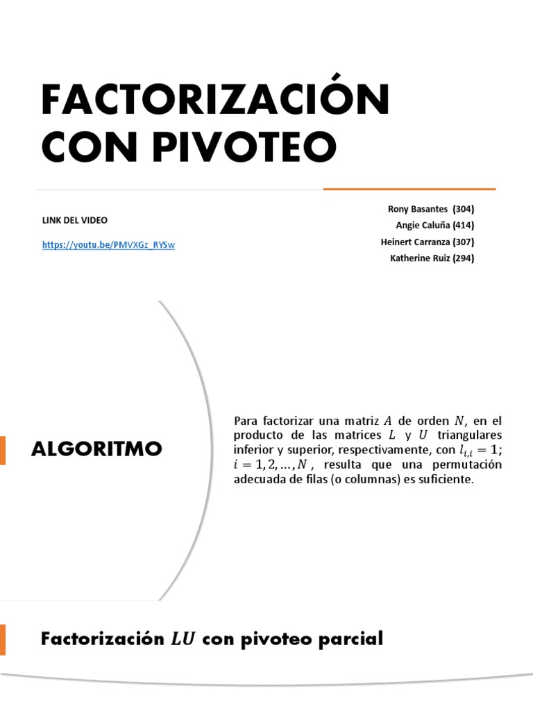 Factorización Con Pivoteo | PDF