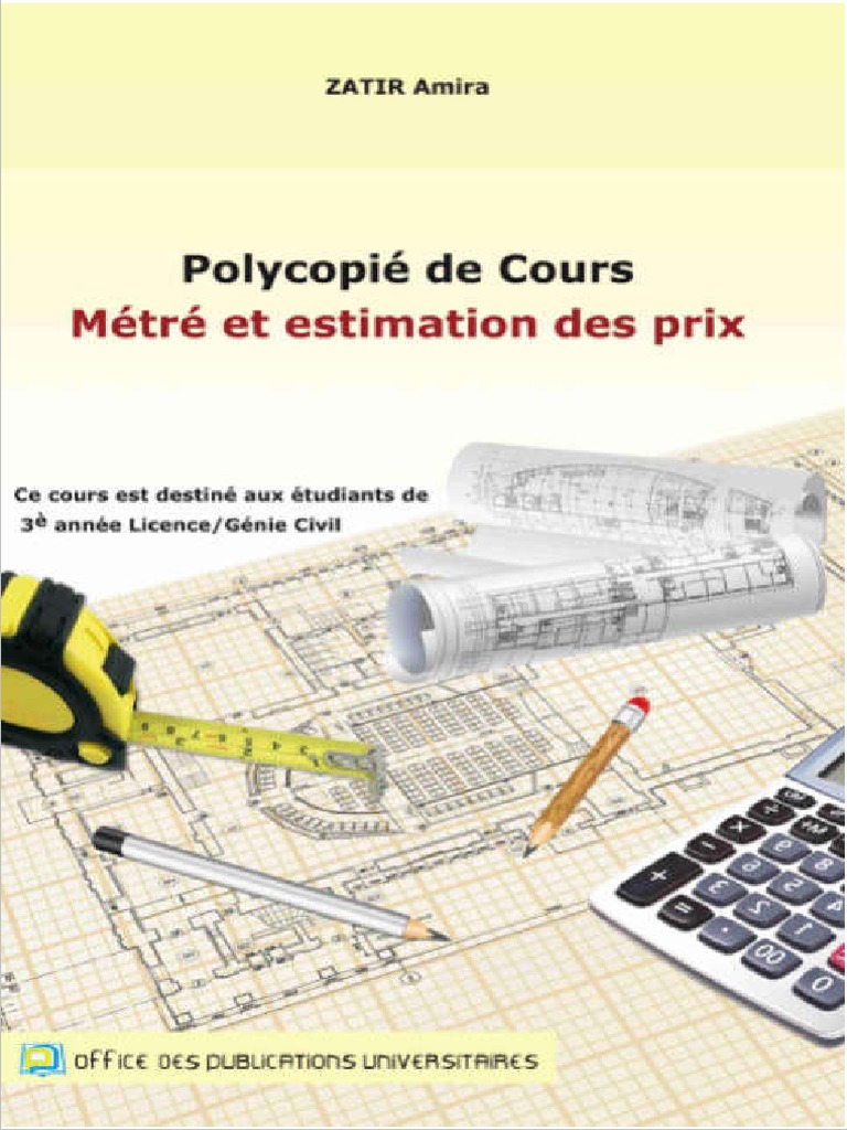 Polycopié de Cours Métré Et Estimation Des Prix | PDF