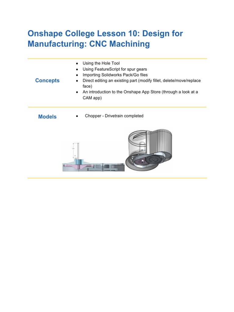 Designing Spur Gears in Onshape | PDF | Gear | Machining