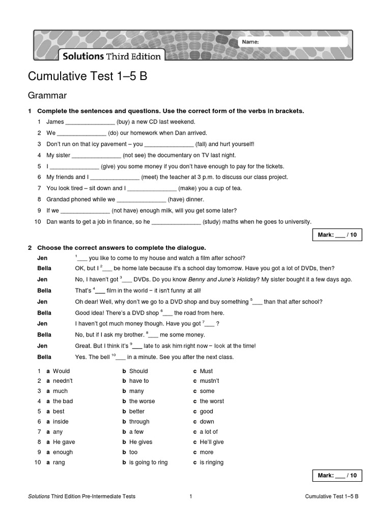 Solutions Test Book | PDF