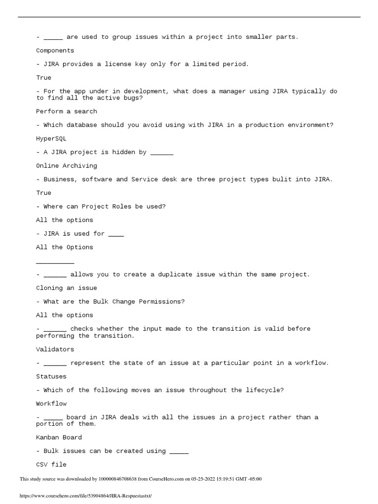 JIRA Respuestas | PDF | Scrum (Software Development) | Computing